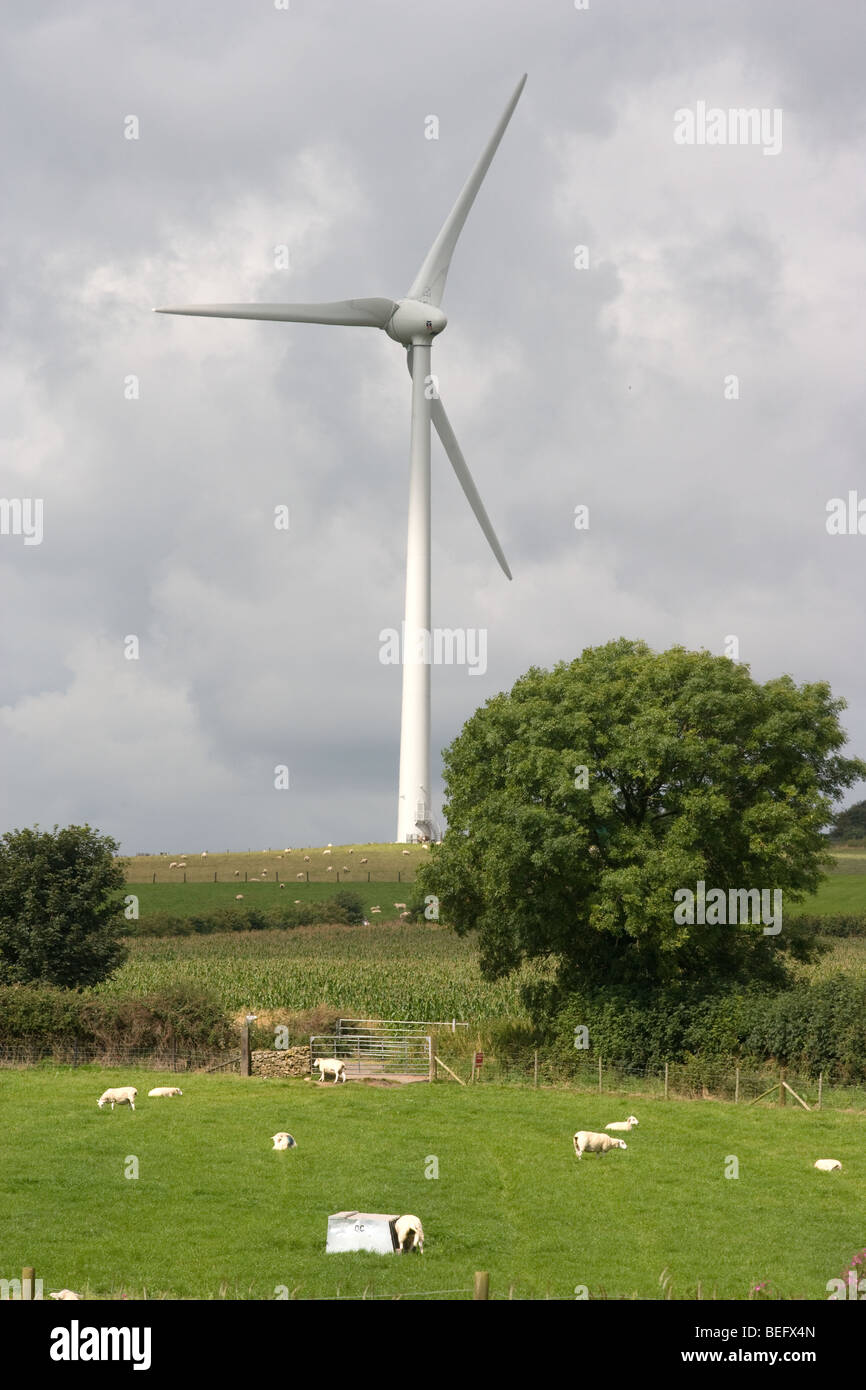 Wind Turbine In Somerset Farm Land Stock Photo - Alamy