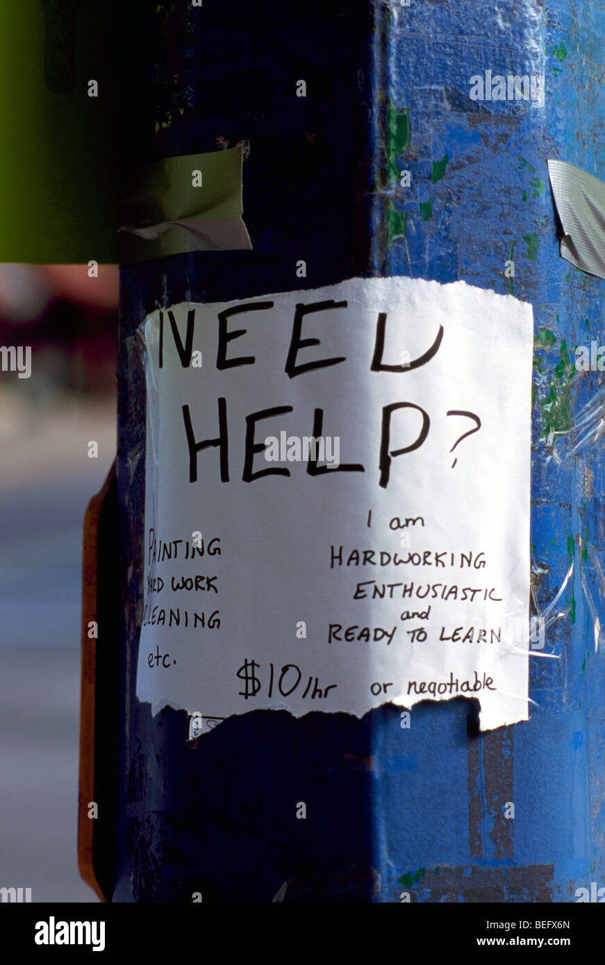 Need Help Sign, Looking for Job, Willing to Work Signage, Public Notice ...