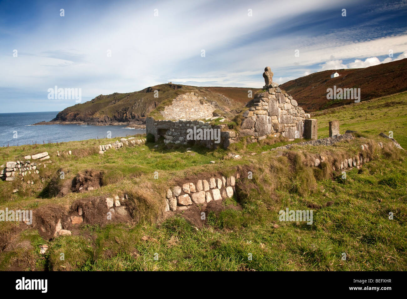 St Helens Oratory, Cape Cornwall, St Just, Cornwall Stock Photo - Alamy