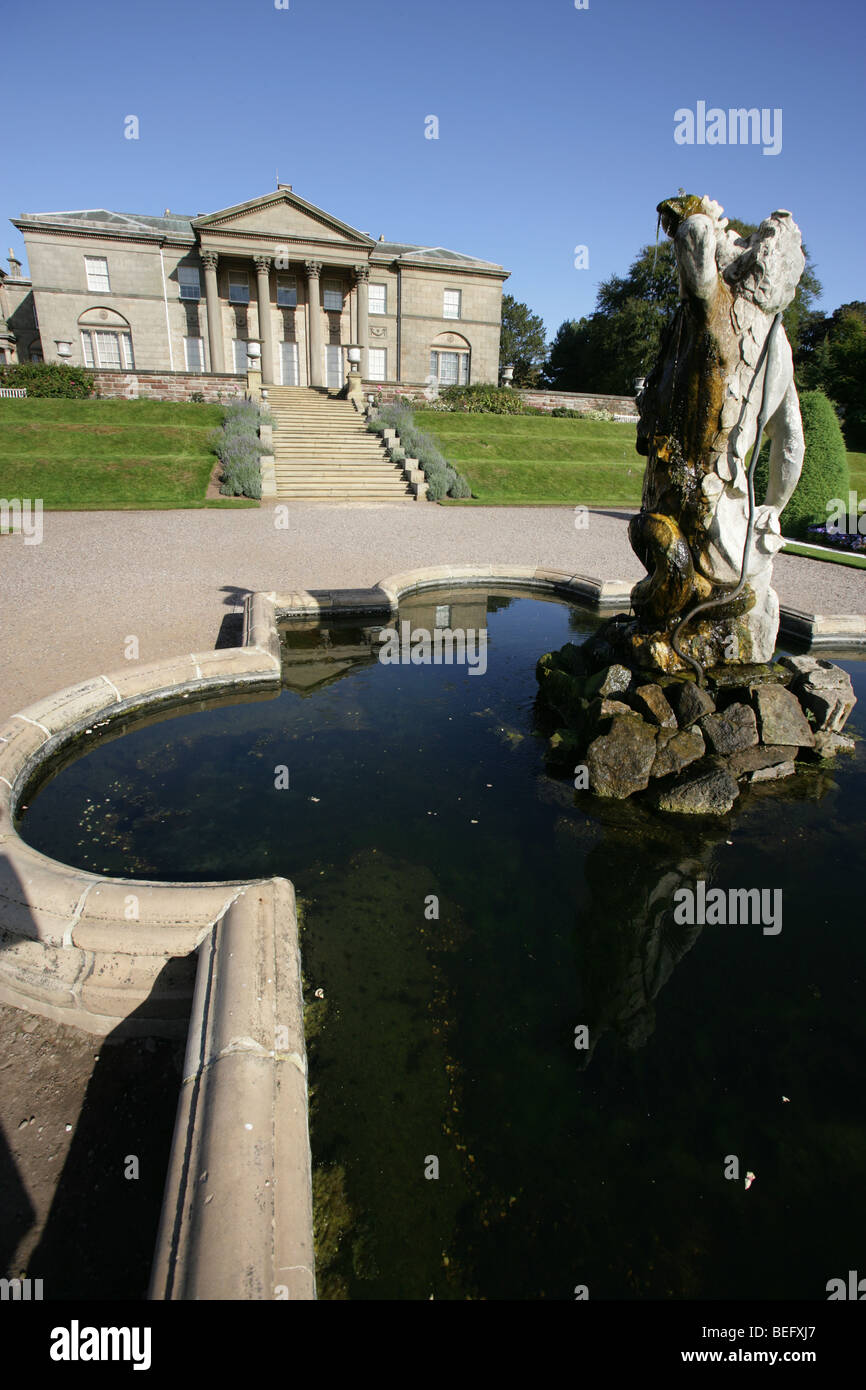 Estate of Tatton Park, England. The Triton Fountain (also know as ...
