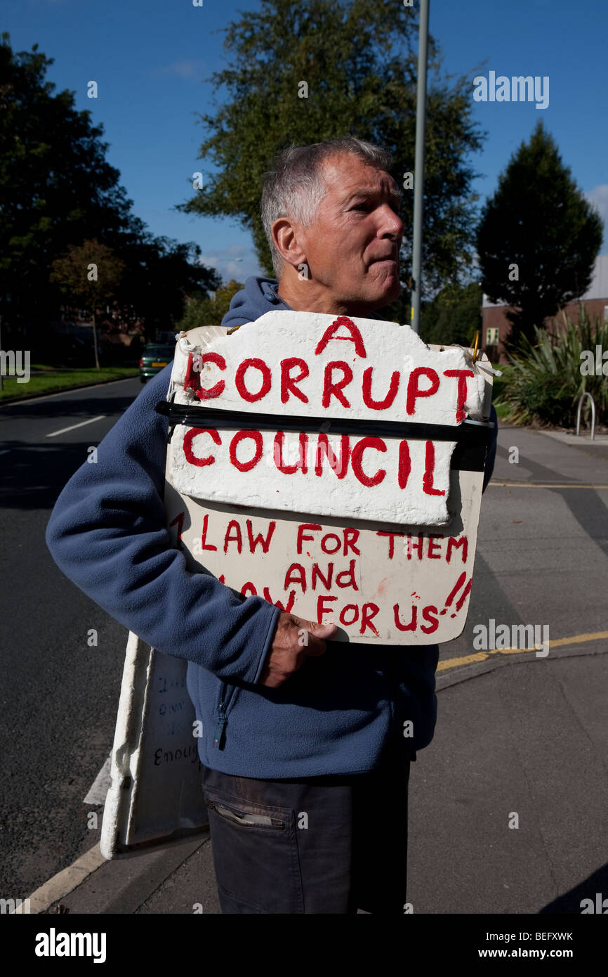 Protester at Council Office, South Ribble Borough Council, Preston ...