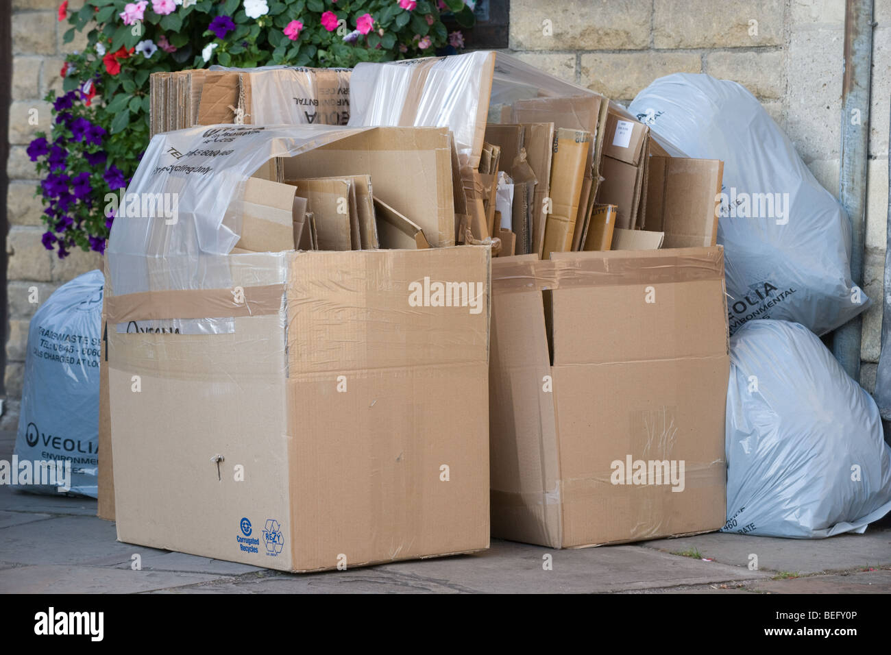 Cardboard Boxes ready for recycling Stock Photo - Alamy