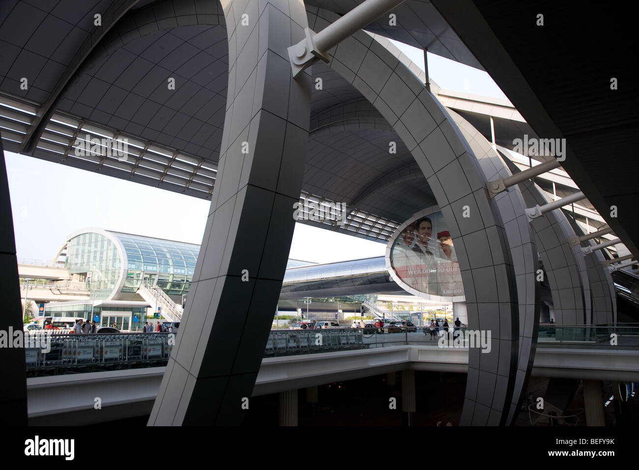 Dubai airport terminal three 3 exterior concourse Stock Photo - Alamy