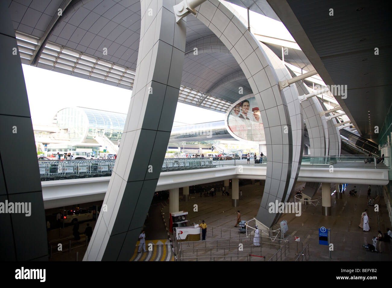 Dubai airport terminal three 3 exterior concourse Stock Photo - Alamy