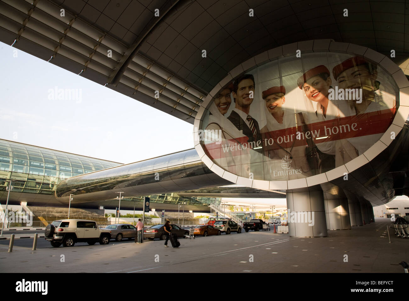 Dubai airport terminal three 3 exterior concourse Stock Photo - Alamy