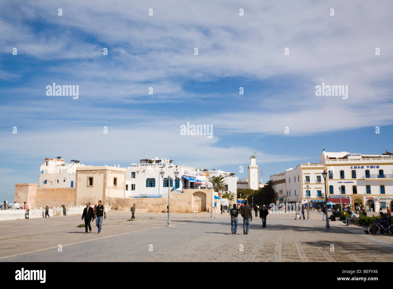 Essaouira Morocco Moulay El Hassan square in the old town Medina with ...