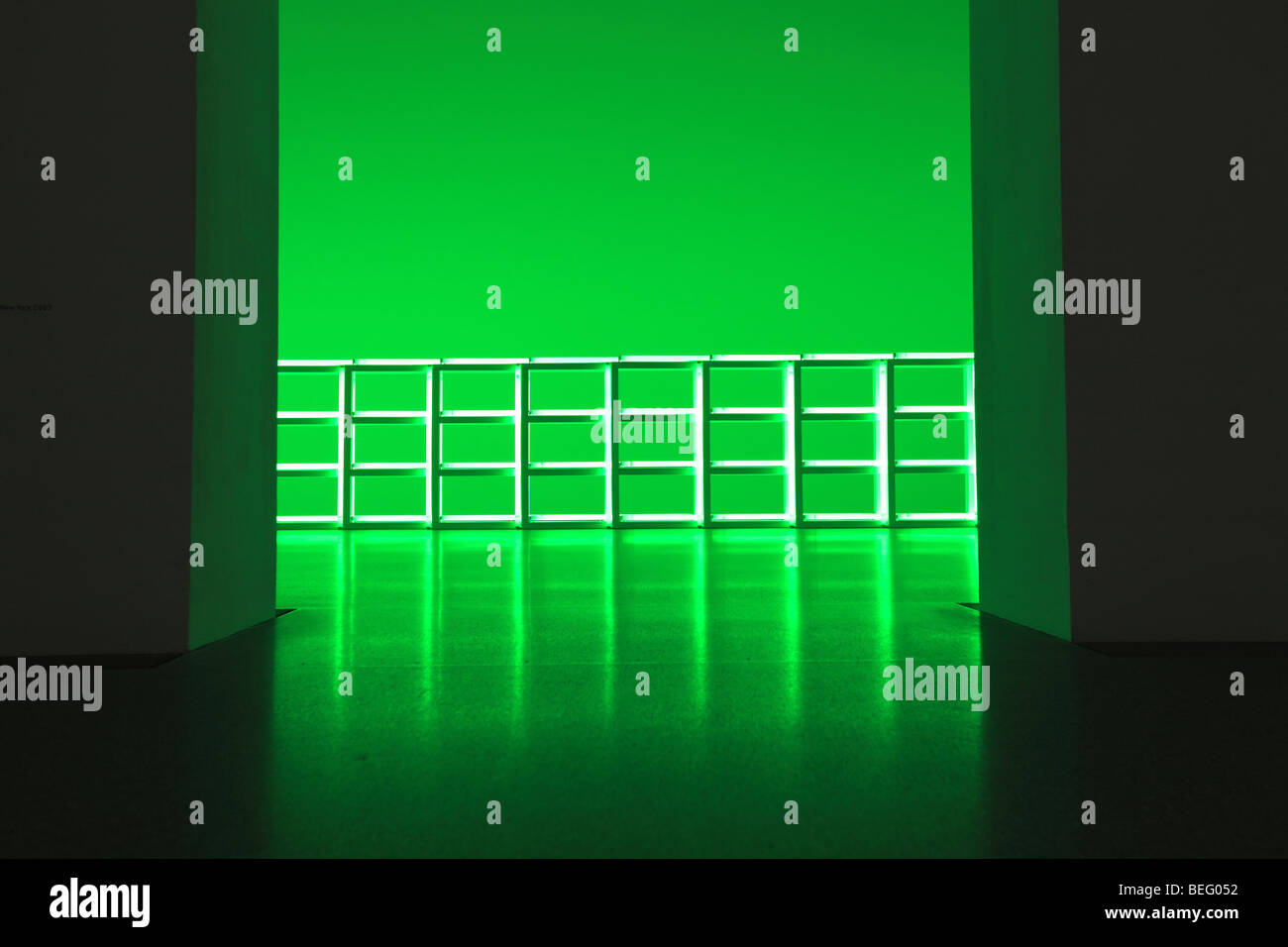 Dan Flavin's installation at the Munich Museum of Art and Design Stock ...