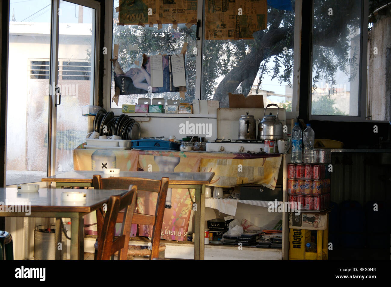 Primitive coffee shop in North Cyprus Stock Photo - Alamy