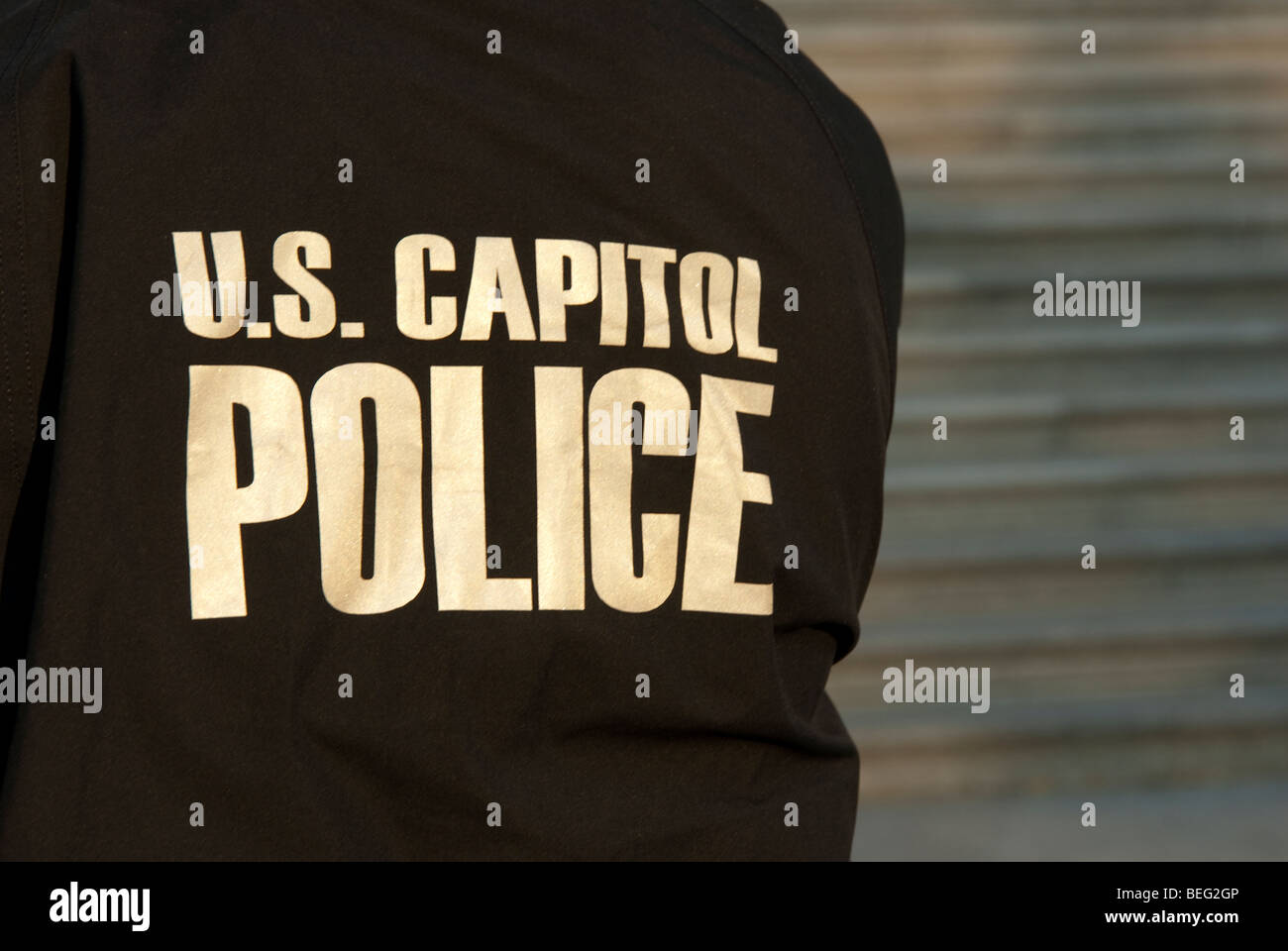Capitol Police looking over the U.S. Capitol in Washington D.C Stock ...
