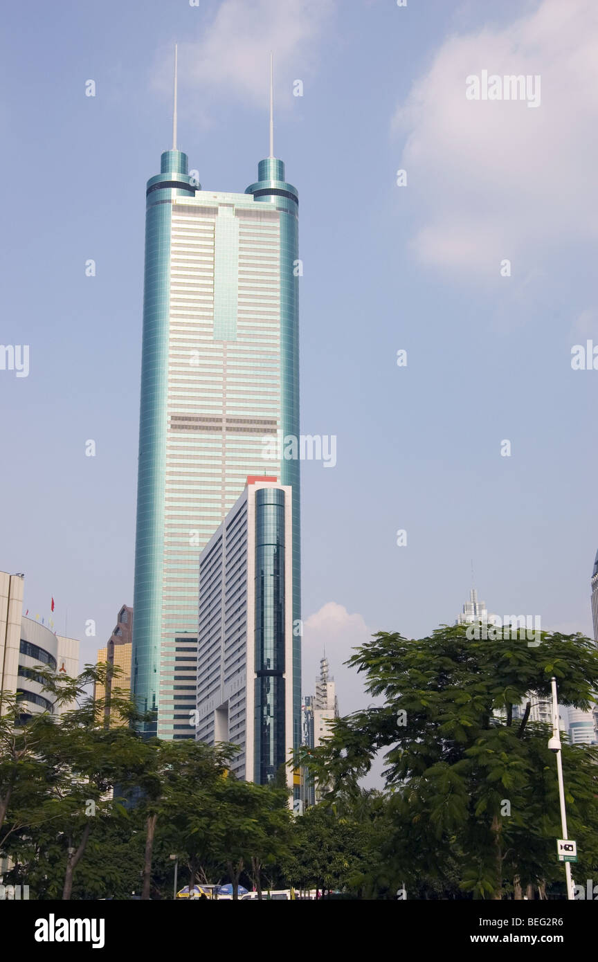 Modern skyscraper in Shenzhen city, China. Shun Hing Square, 384 meters ...