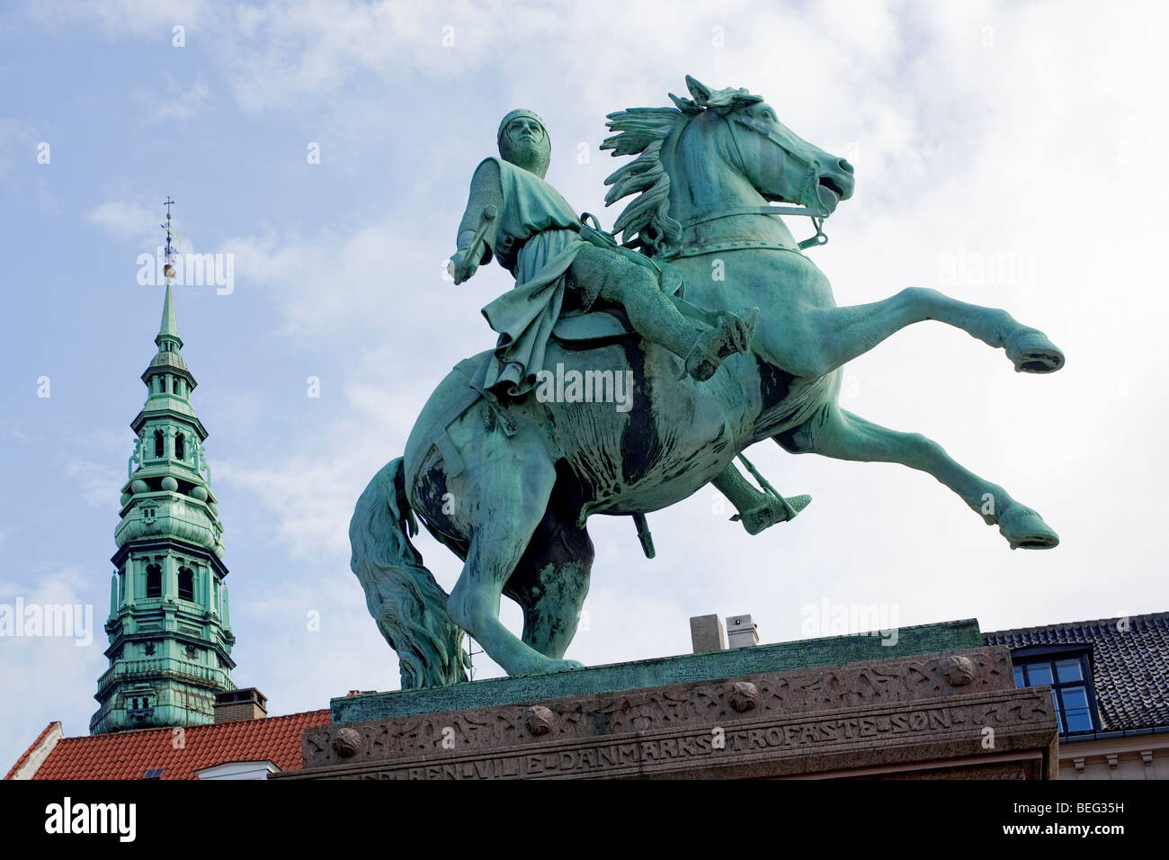 Statue of Absalon on horseback. Copenhagen, Denmark, Scandinavia Stock ...