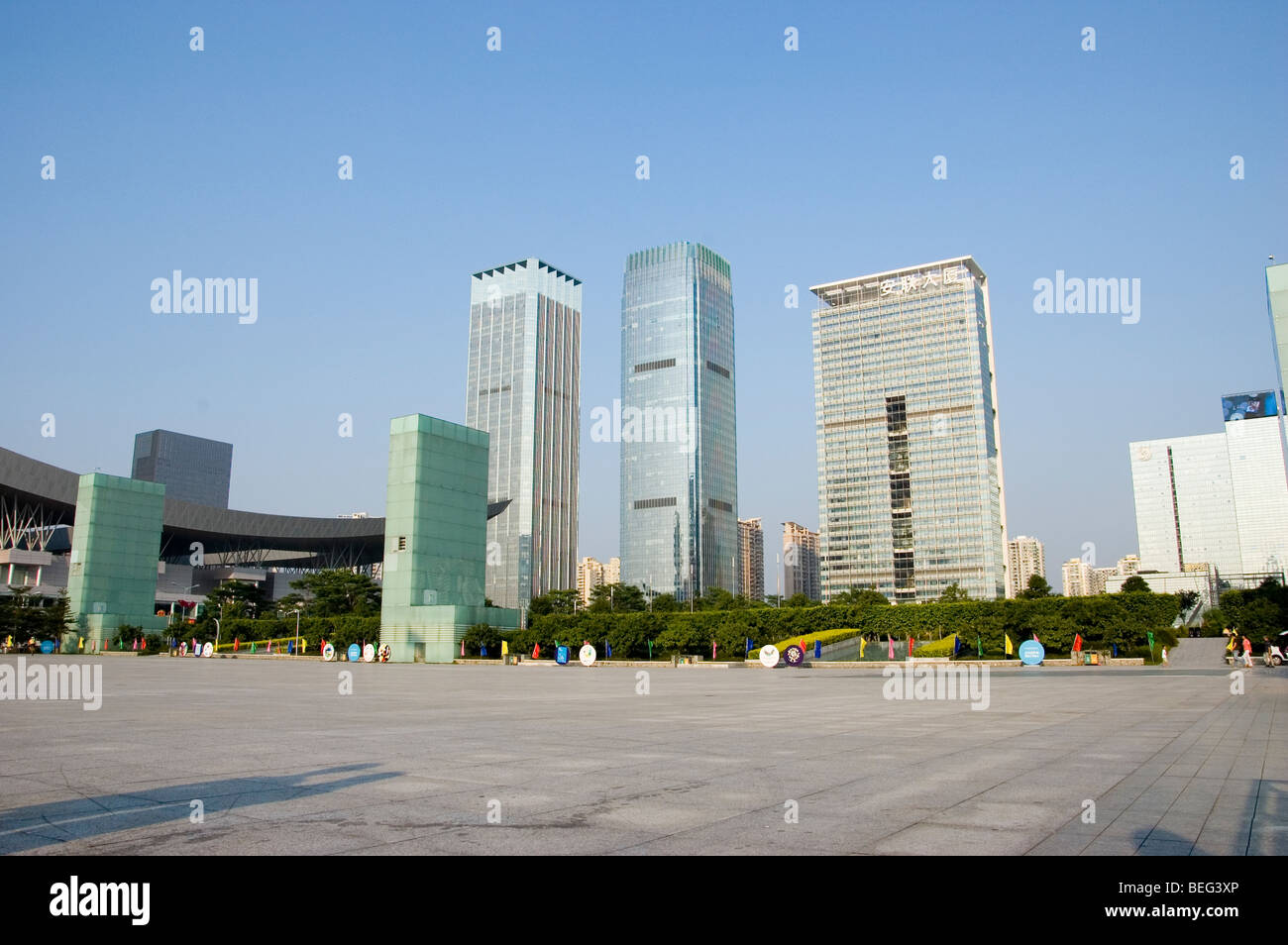Modern skyscrapers, office buildings in Shenzhen, China. Futian ...