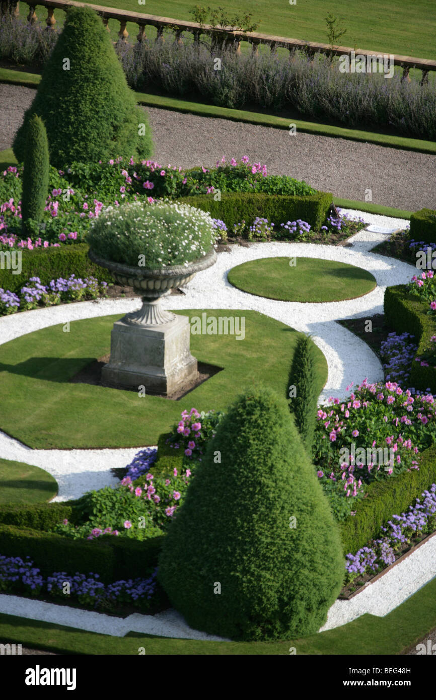 Estate of Tatton Park, England. An elevated view of the Joseph Paxton ...