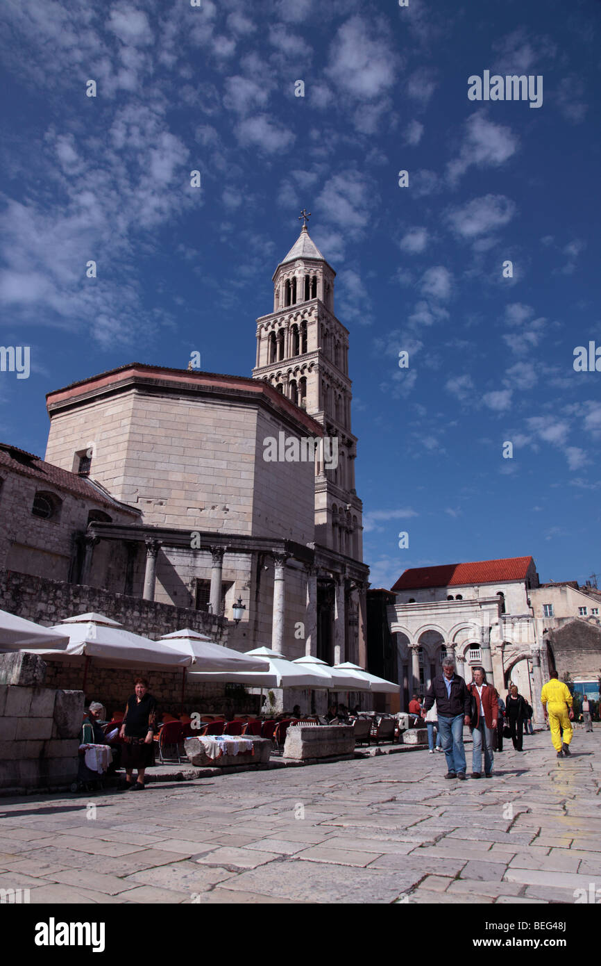 Diocletian's Palace and St. Dominus Cathedral at Split, Croatia Stock ...