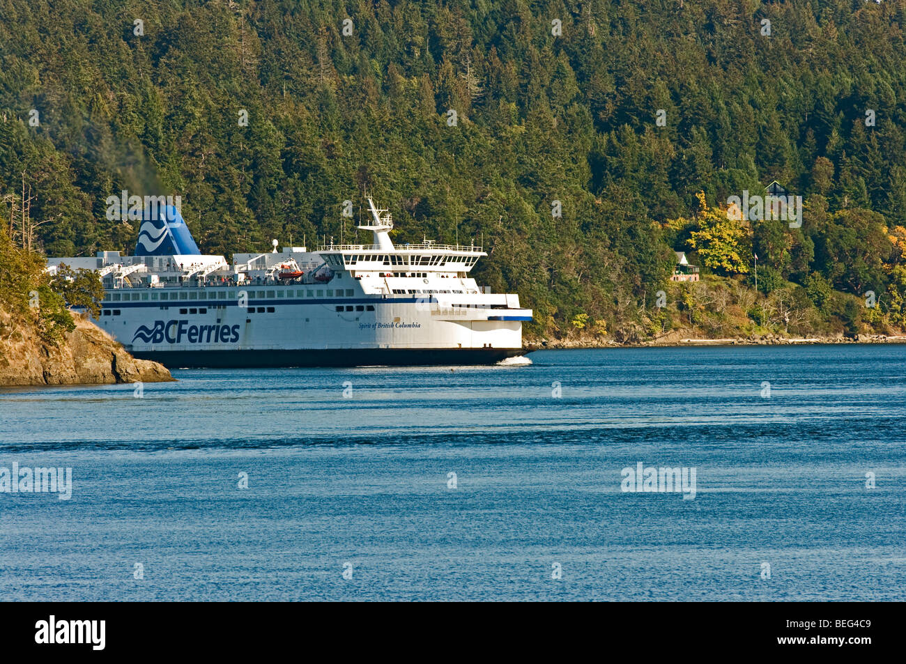 B.C. Ferry in Active Pass Stock Photo - Alamy