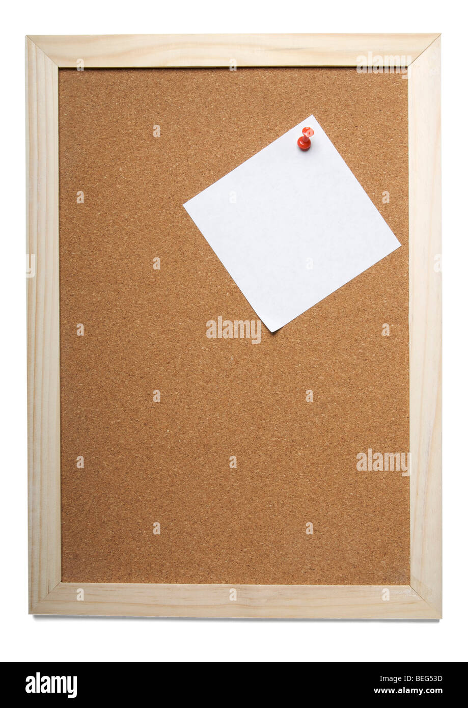 Cork message board on white background Stock Photo - Alamy