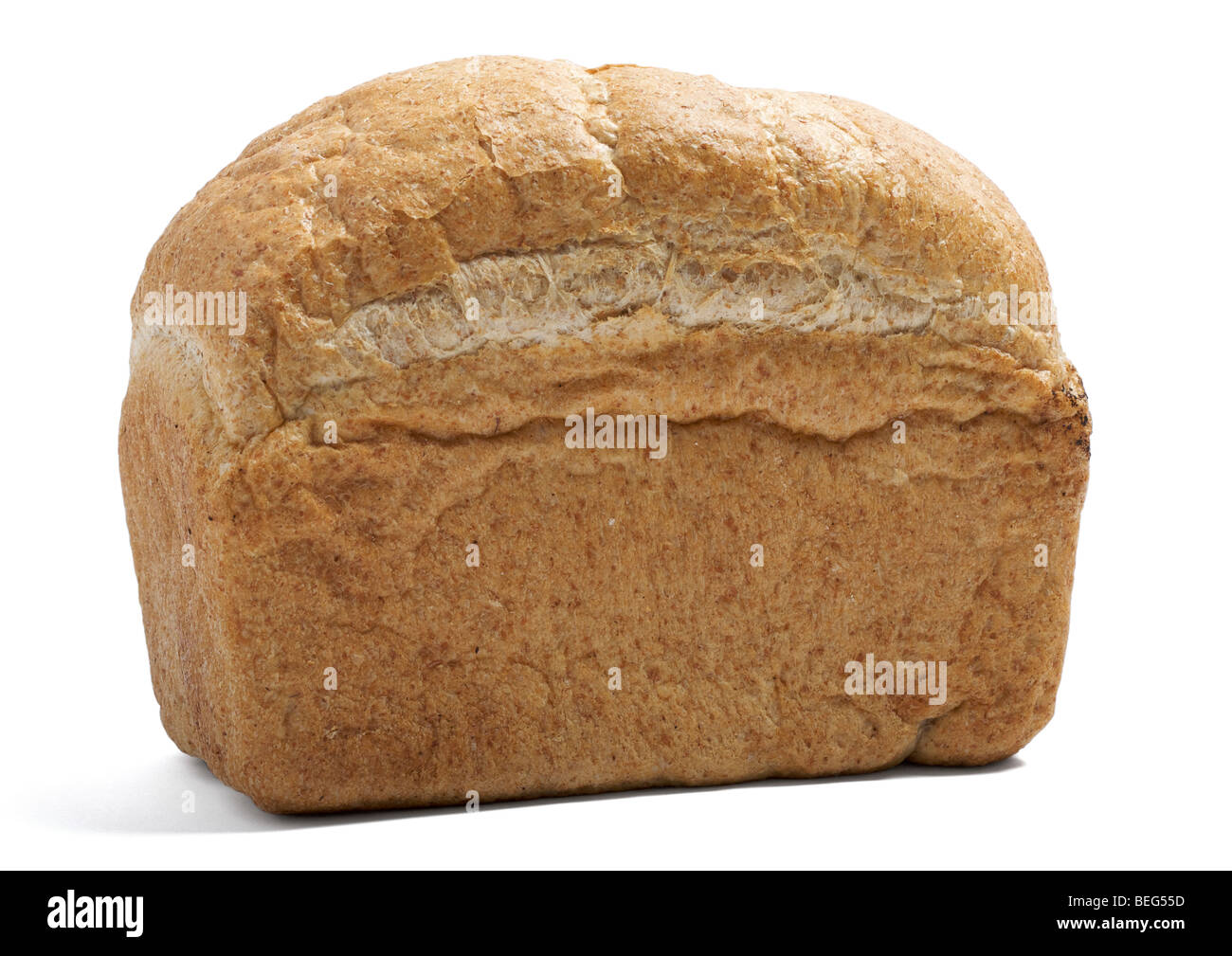 Loaf of wholemeal bread on white background Stock Photo - Alamy