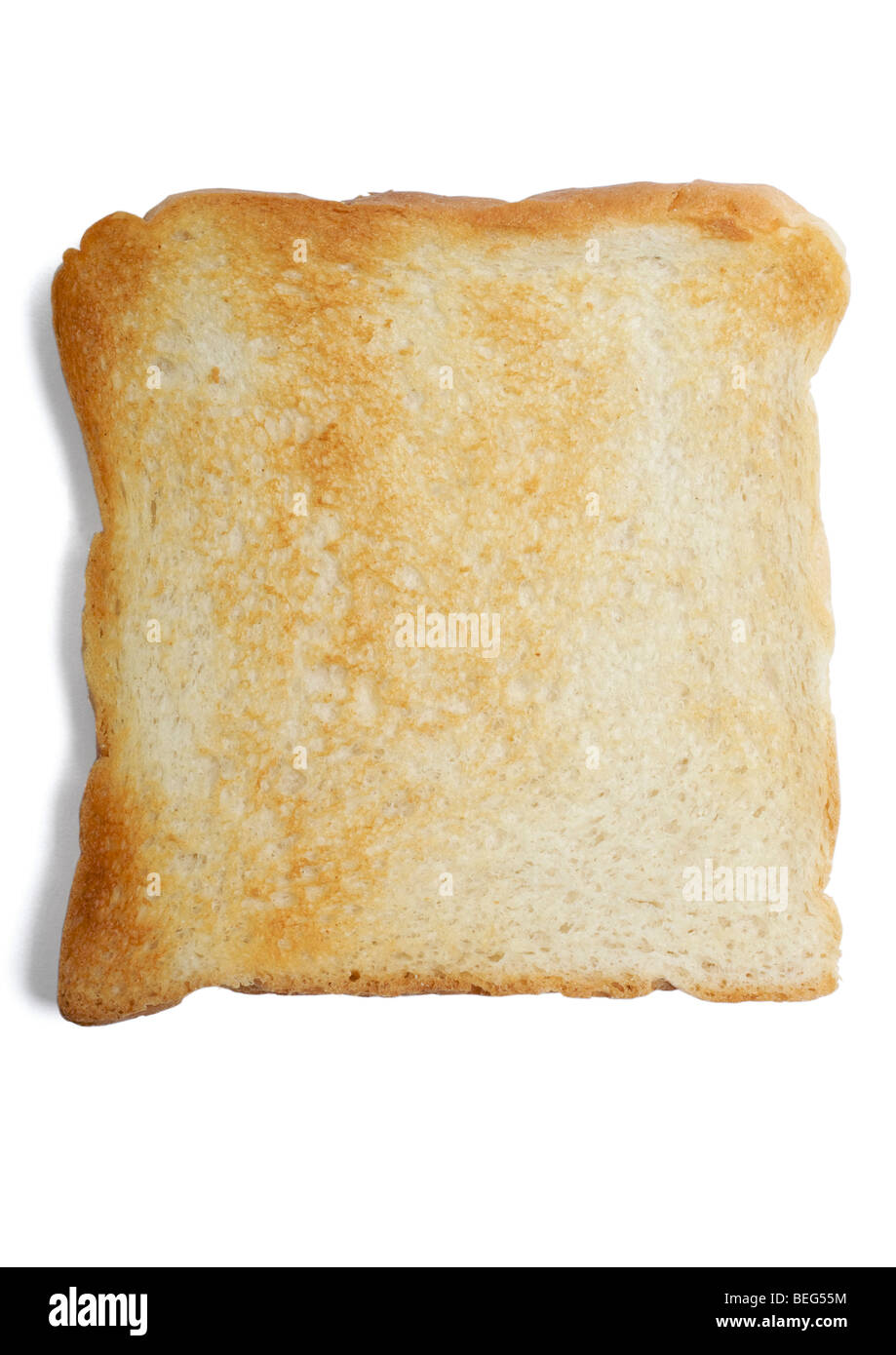 Slice of white bread toast on white background Stock Photo - Alamy