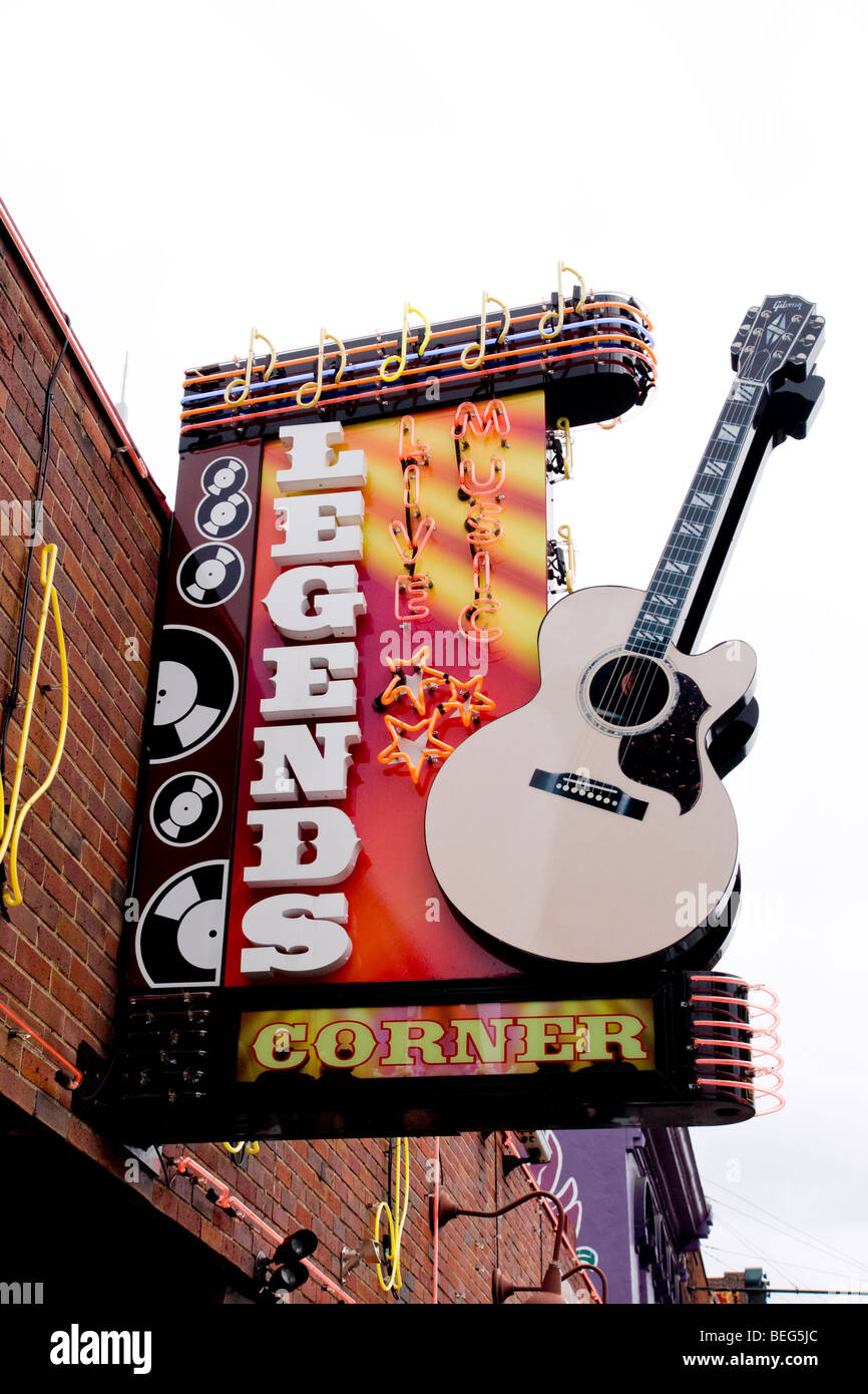 Legends Honky-Tonk Bar sign, Broadway, Nashville, Tennessee, USA Stock ...