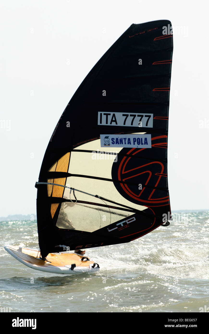 racer at the Formula Windsurfing World Championships in Santa Pola ...