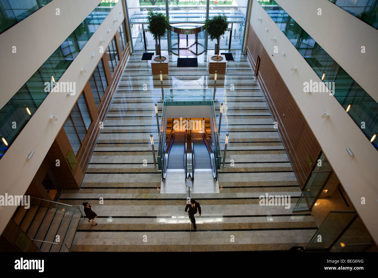 Aerial view of atrium at hotel chain, Sofitel at Heathrow's terminal 5 ...