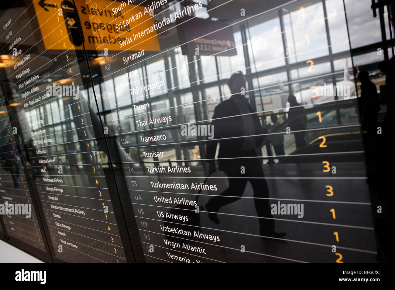 Transit desk zone, arriving passengers and airport architecture at ...