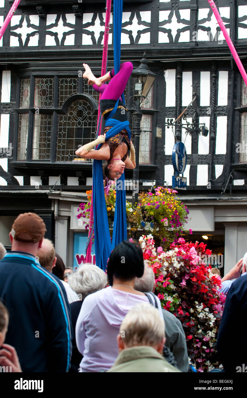 Aerial Angels performing in The Square during Shrewsbury Street Theatre ...
