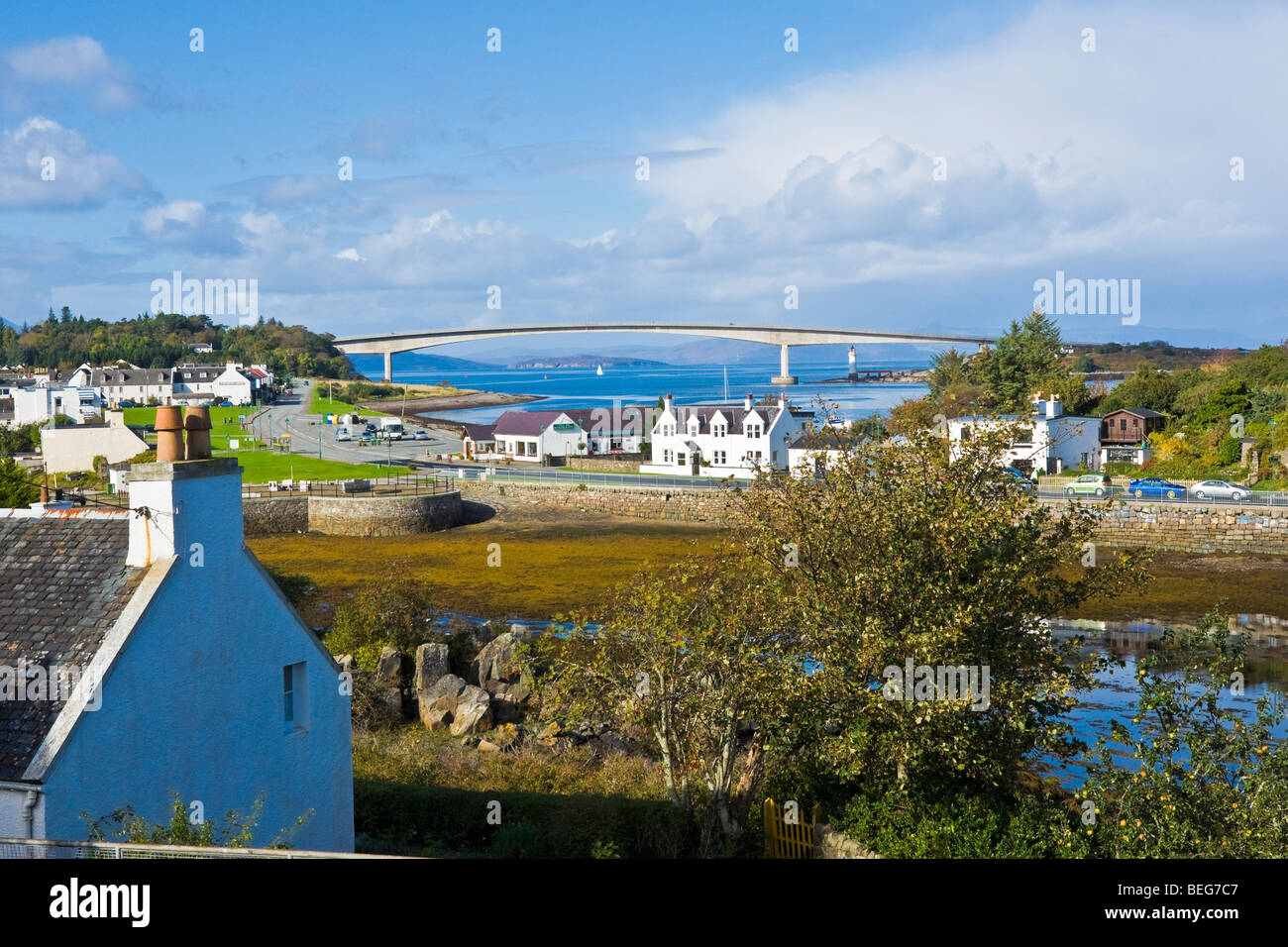 View of the Skye Road Bridge from Kyleakin on the island of Skye in ...