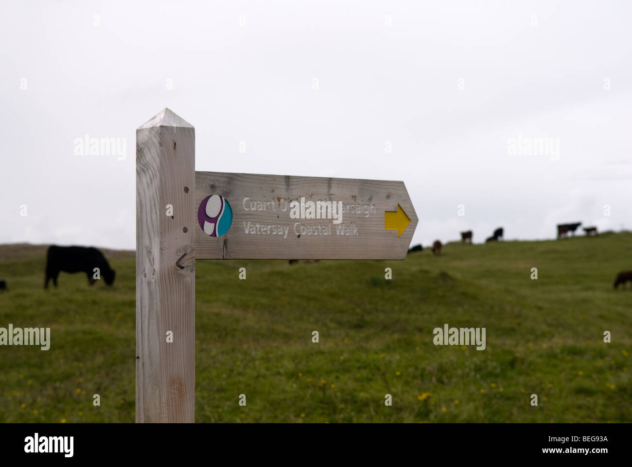 The Vatersay Coastal Path and walking route, Isle of Vatersay, Outer ...