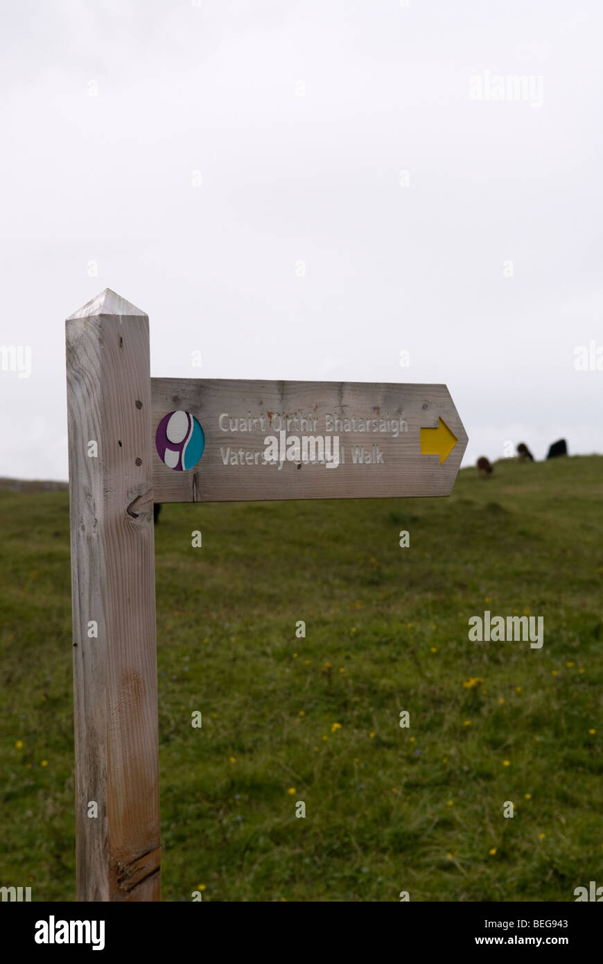 The Vatersay Coastal Path and walking route, Isle of Vatersay, Outer ...