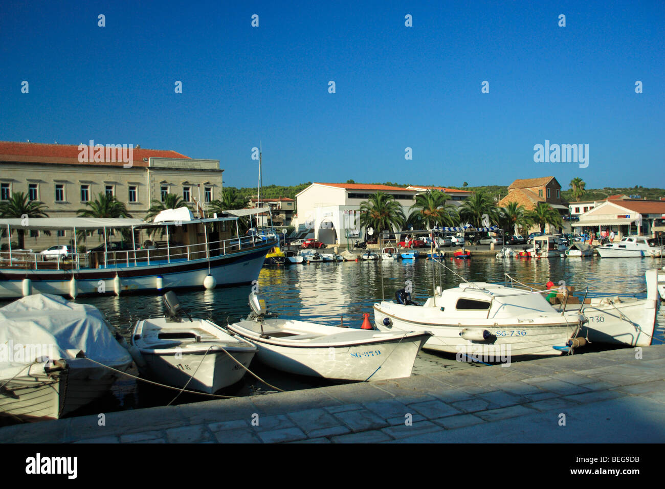 Marina in Stari Grad on Hvar Island, Croatia Stock Photo - Alamy