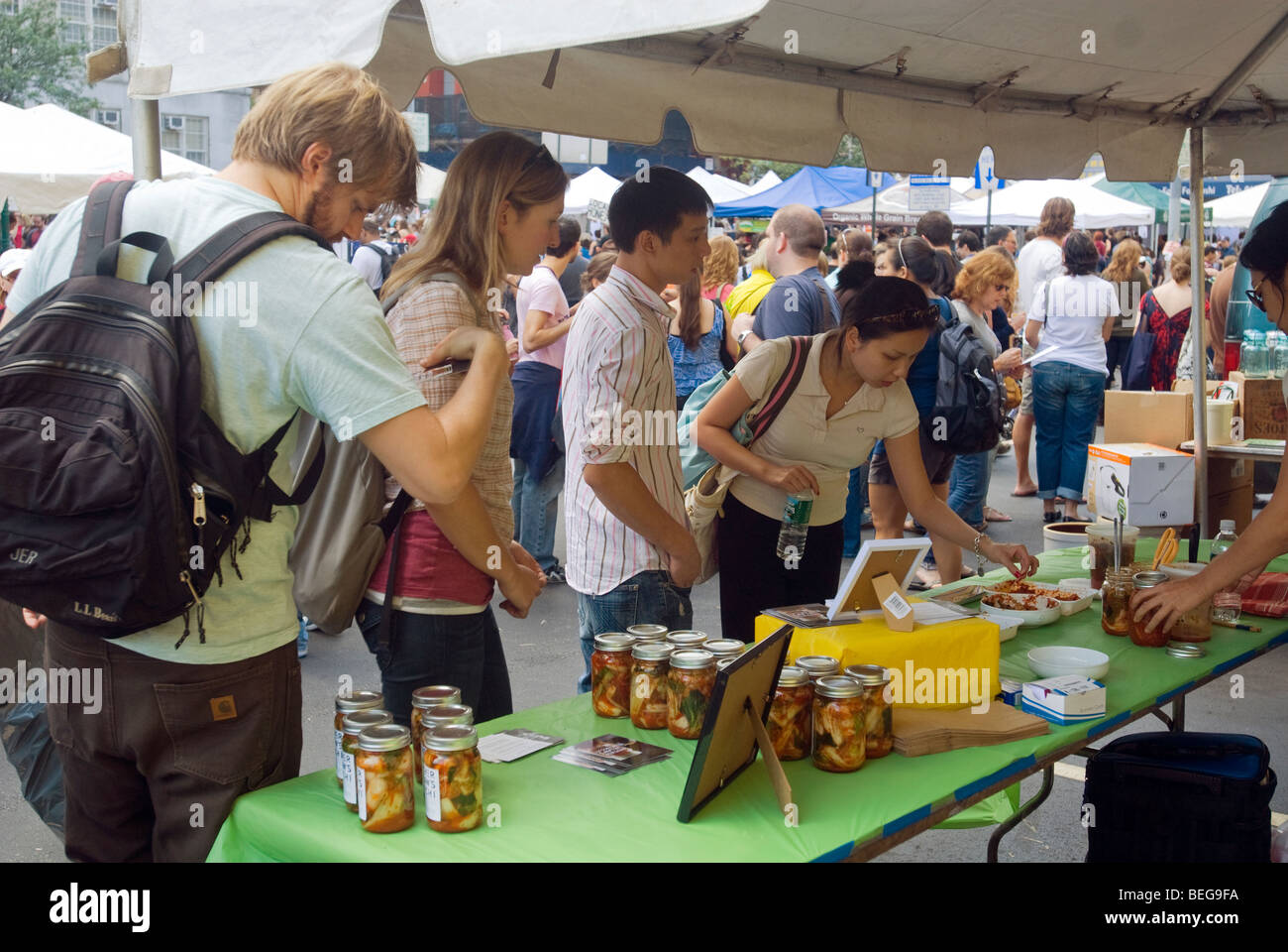 Pickle lovers sample Mother-In-Law Kim Chi on the Lower East Side in ...