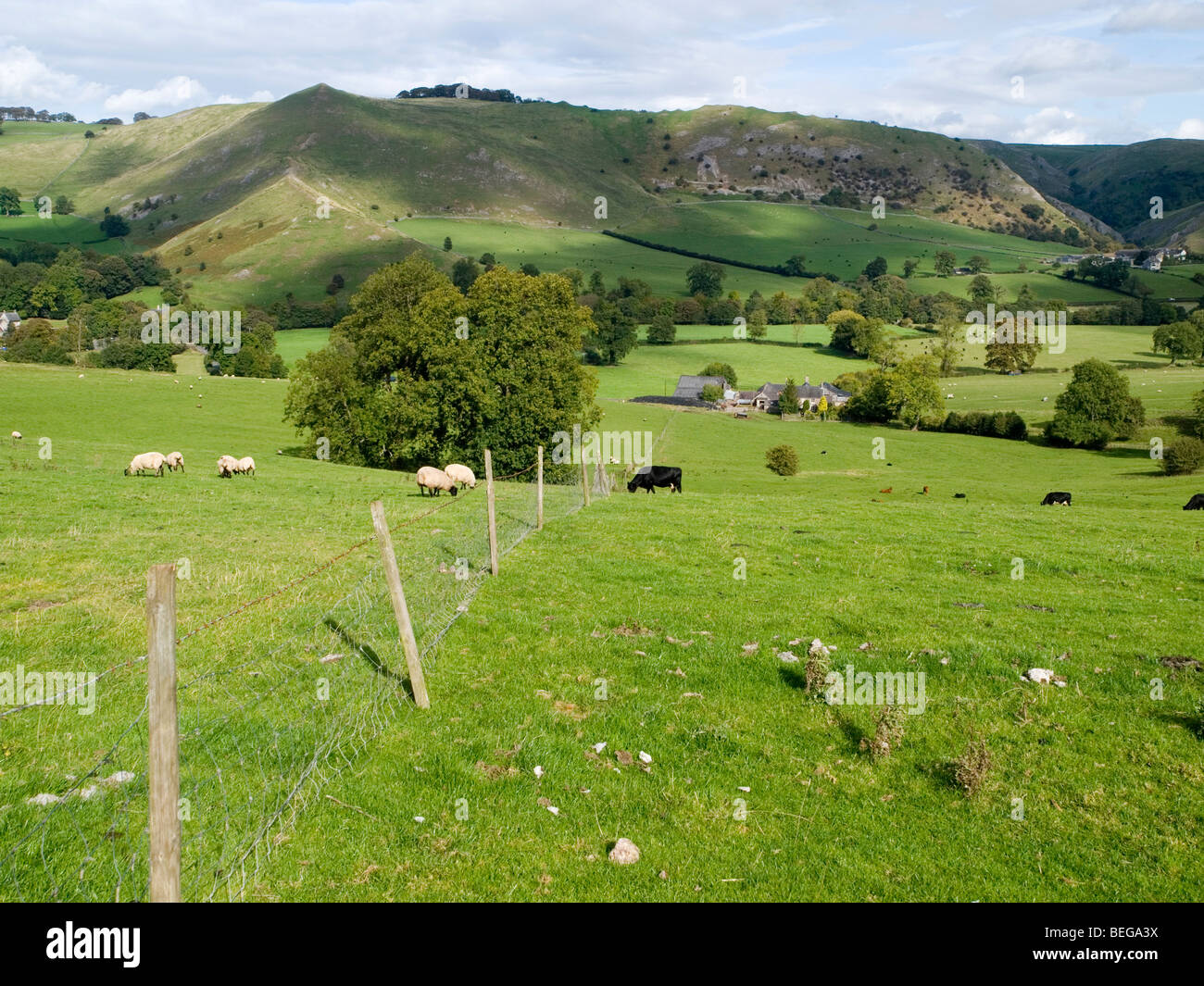 Rural countryside surrounding Ilam Village in Derbyshire England UK ...