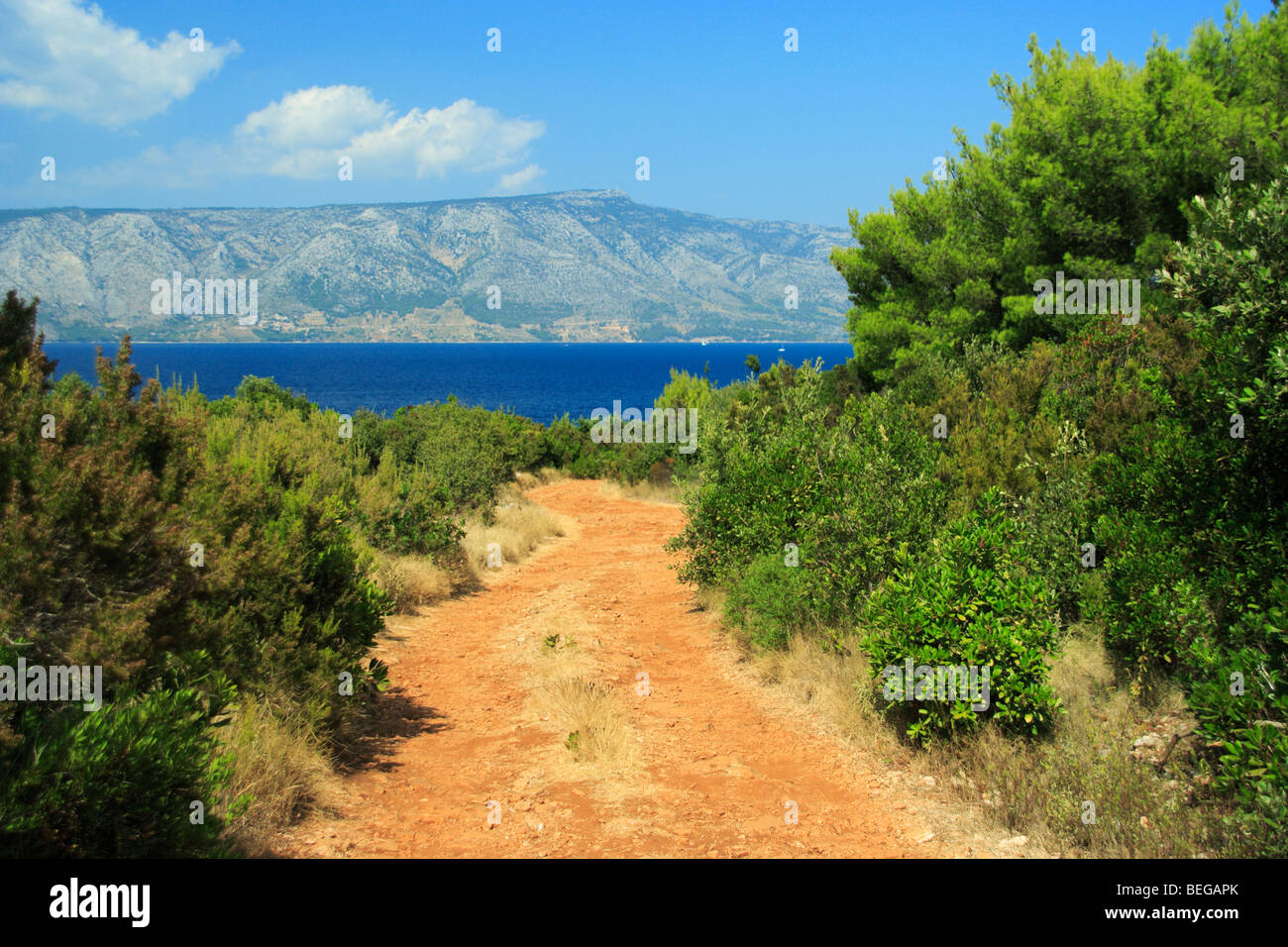 Gravel road on Kabal Peninsula leading to Digidaga Bay on Hvar Island ...