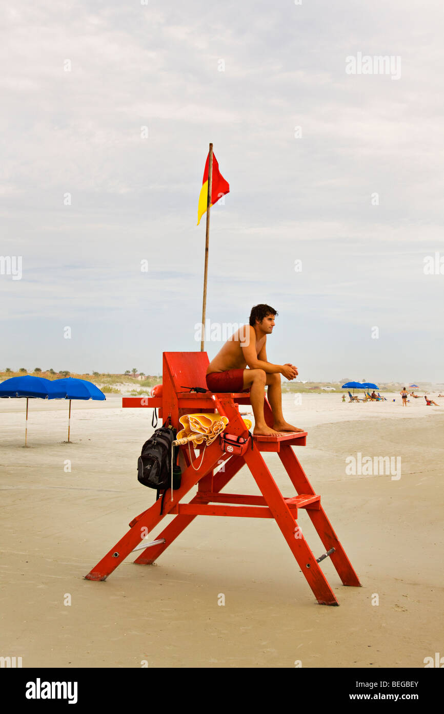 Life guard on duty at the beach Stock Photo - Alamy