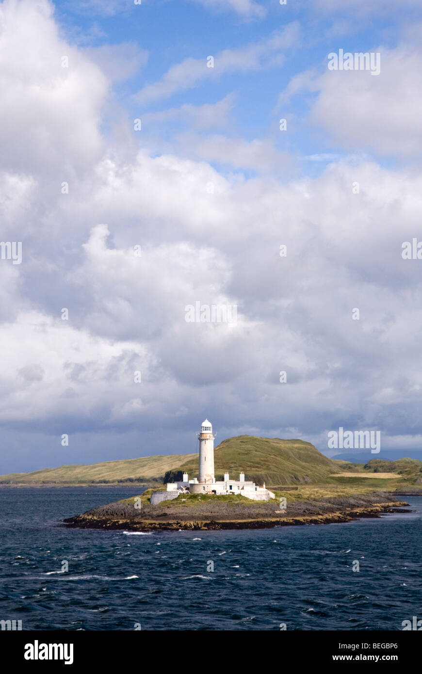 Lismore Lighthouse, Eilean Musdile, the Firth of Lorne at the entrance ...