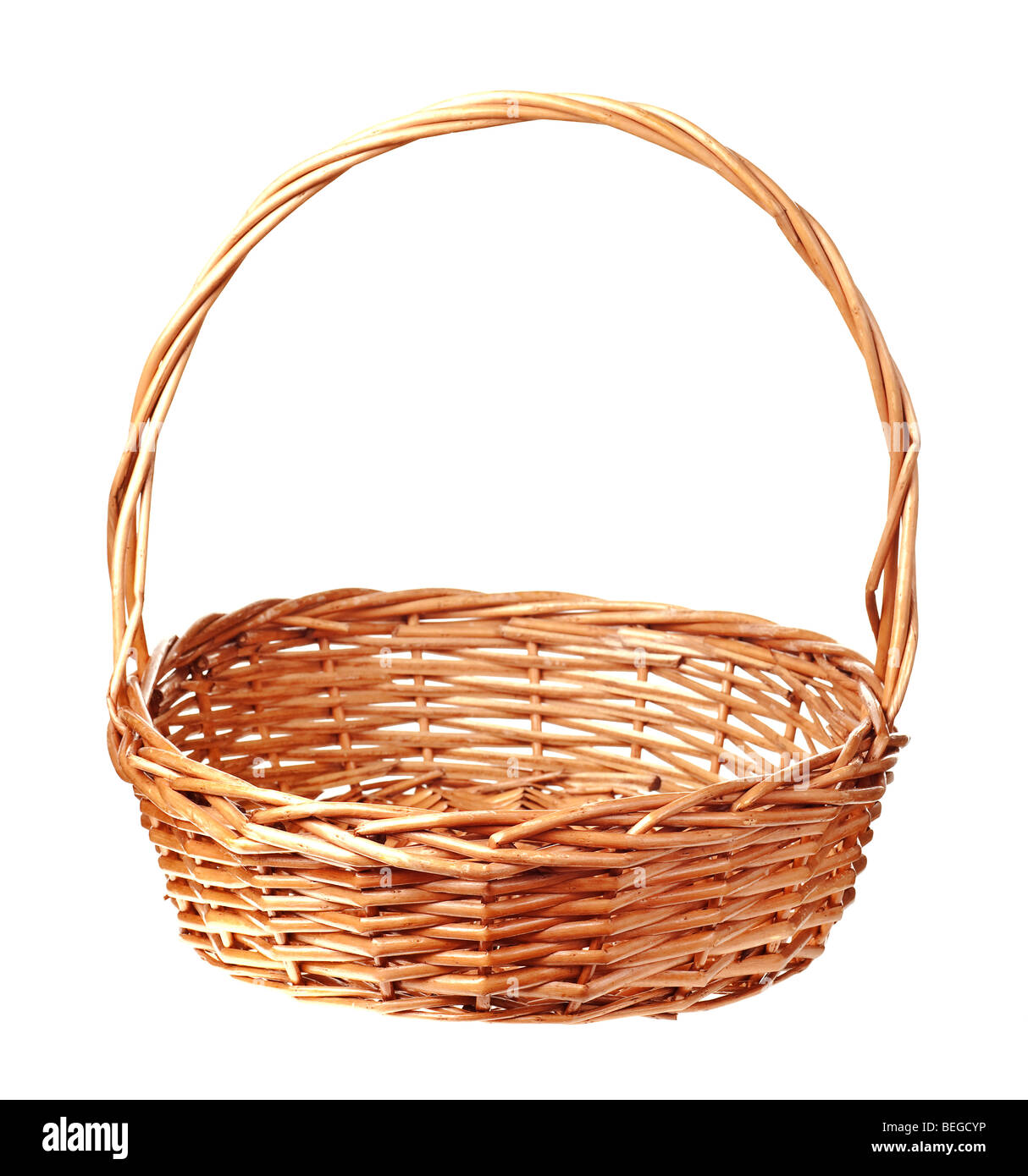 brown wicker basket isolated on white background Stock Photo - Alamy