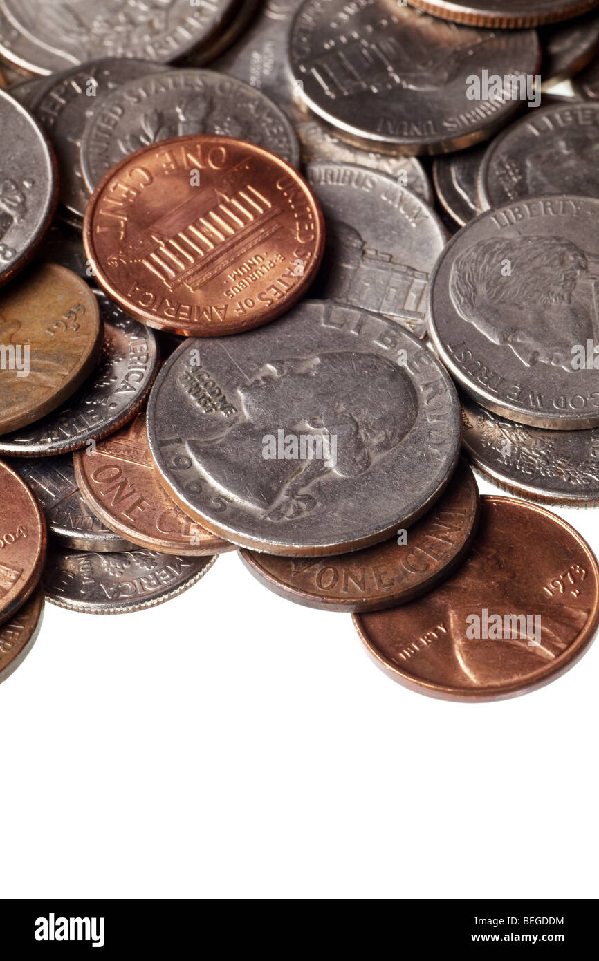 pennies, nickles, dimes, and quarters macro background Stock Photo - Alamy