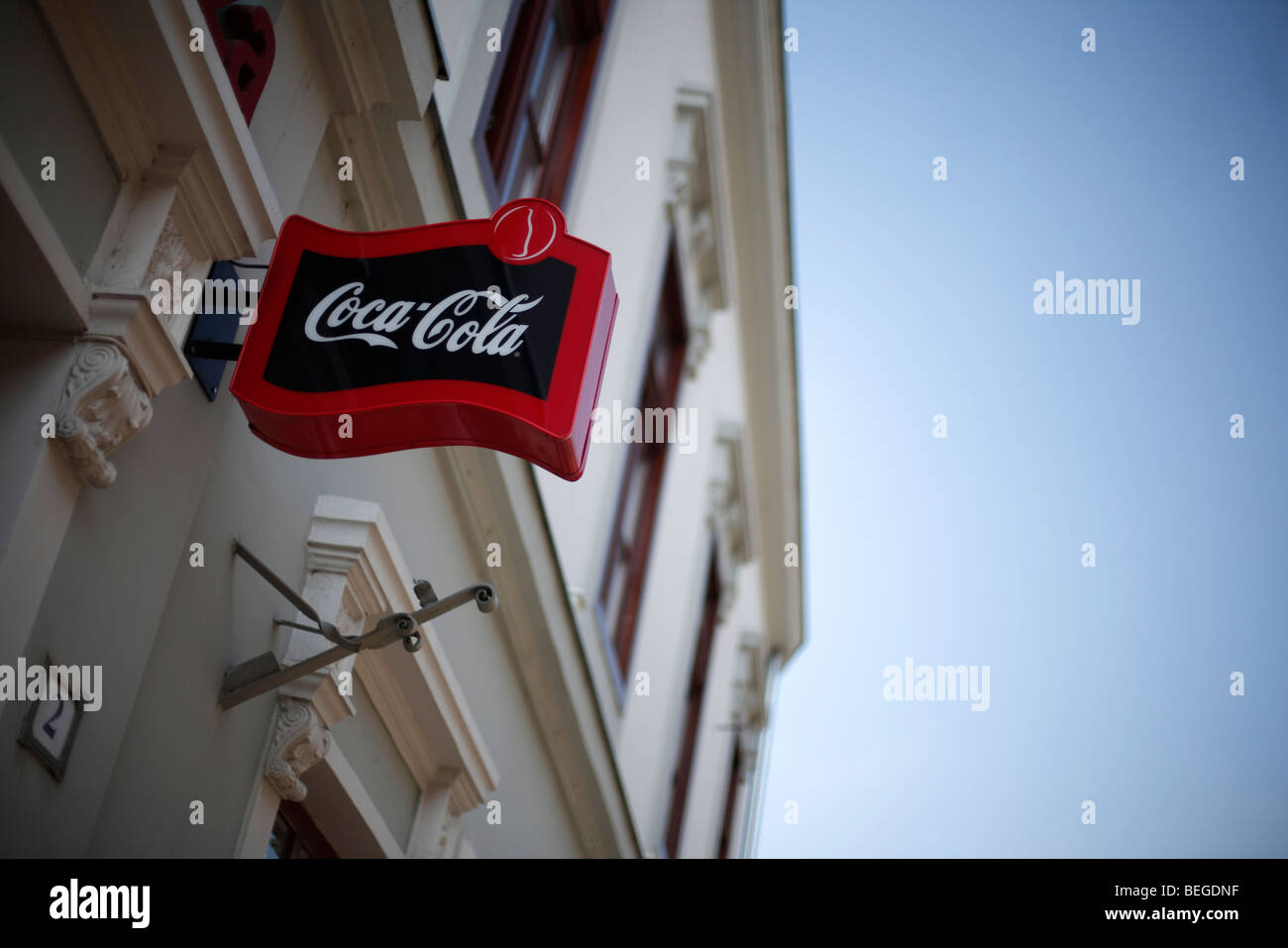 Sign outside a cafe for Coca-Cola Stock Photo - Alamy