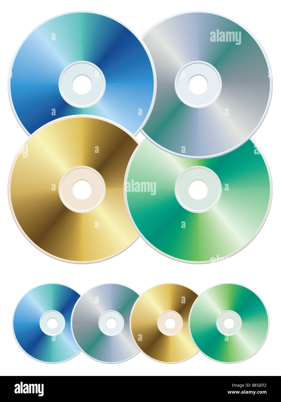 Vector illustration of blank colorful compact discs Stock Photo - Alamy