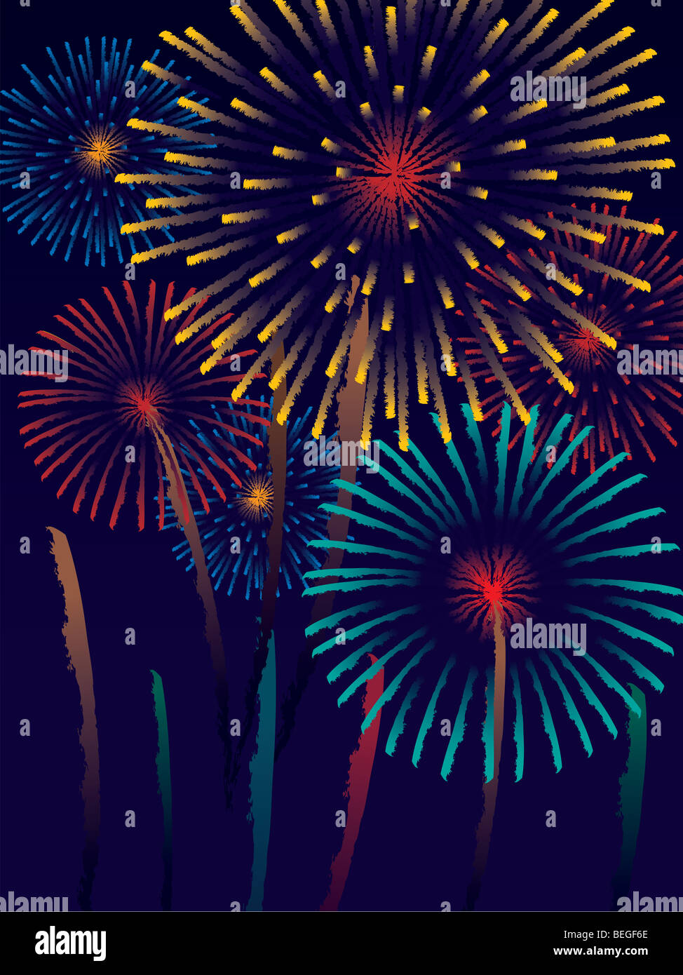 Carnival fireworks in the sky, decoration ready for posters and cards ...