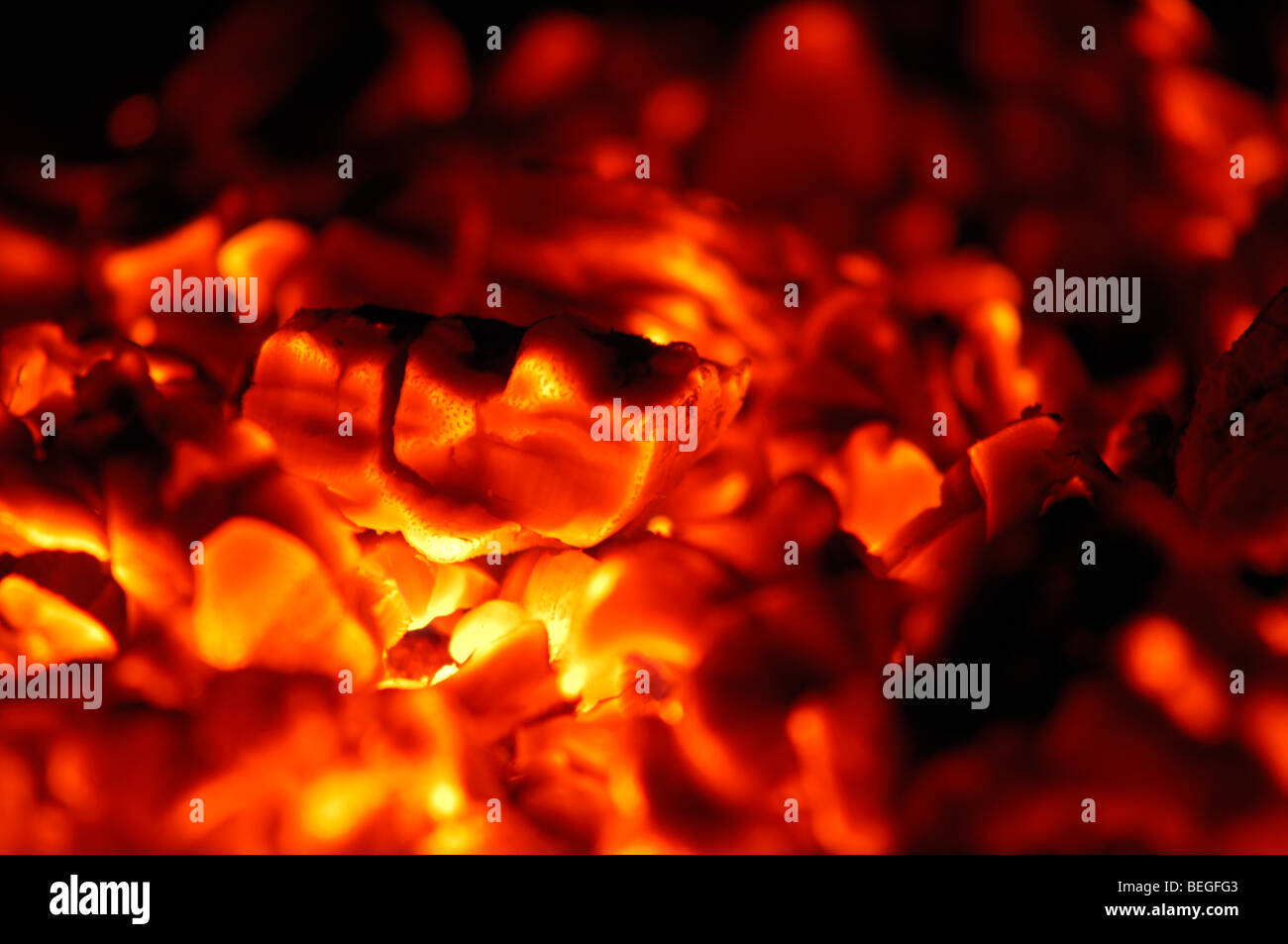 Coals in a fire Stock Photo - Alamy