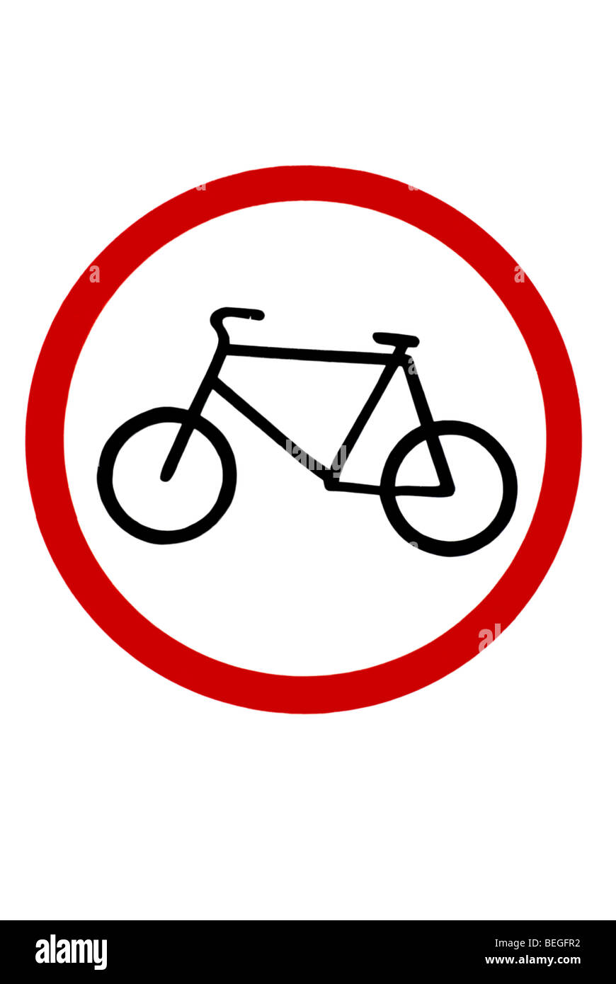 Warning bicycle sign Stock Photo - Alamy