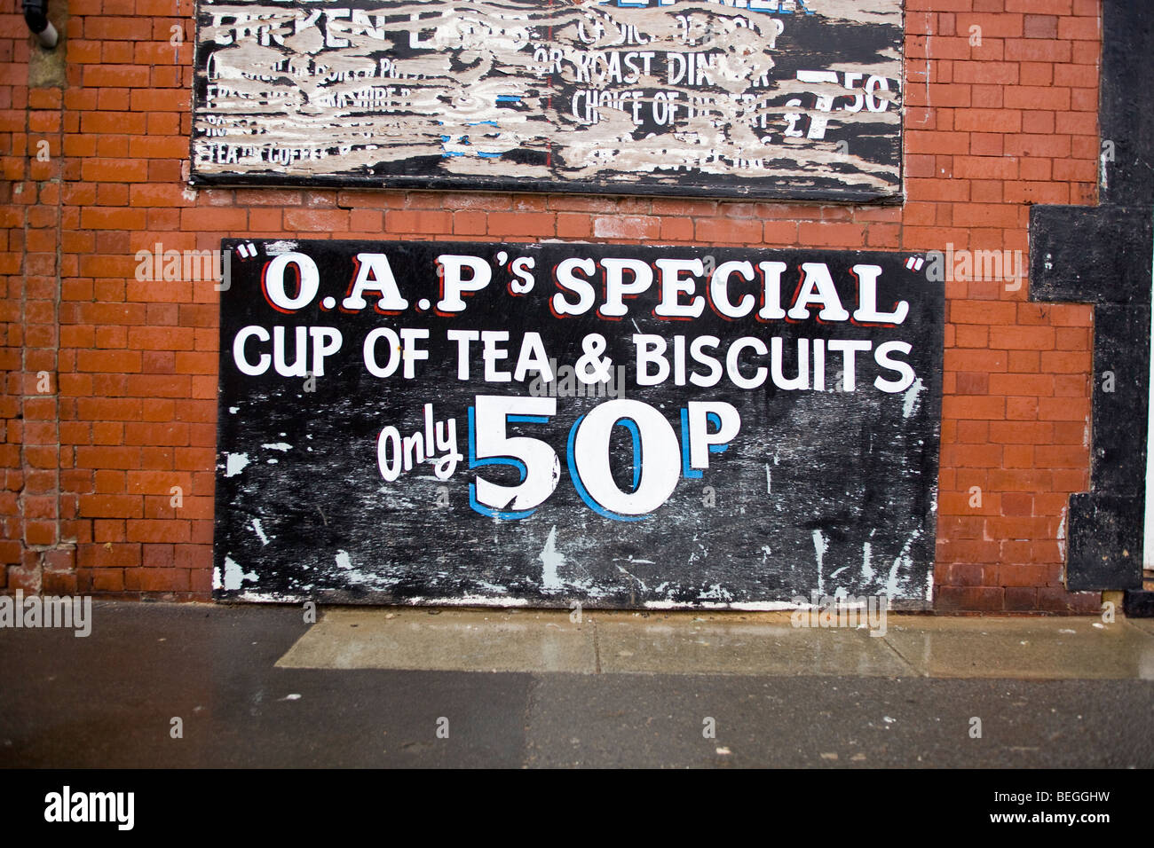Oaps special sign Blackpool Lancashire England Stock Photo - Alamy