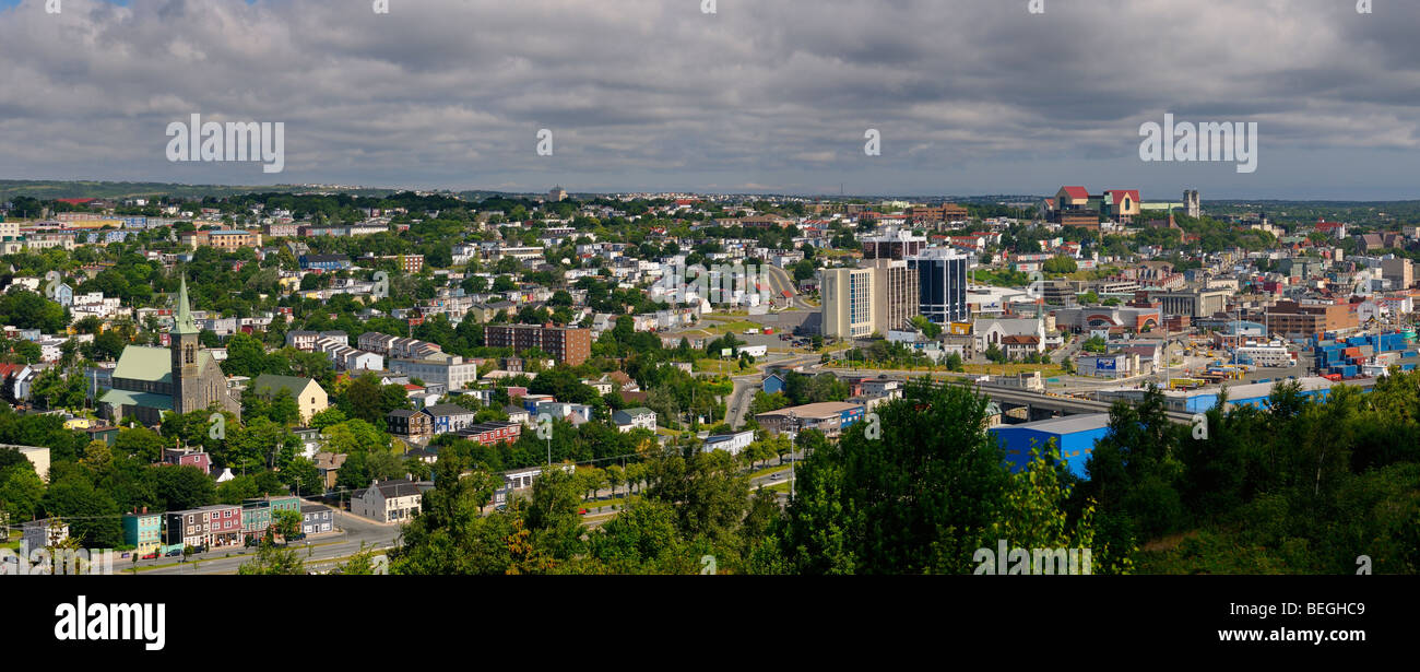 Panorama of downtown St. John`s buildings in Newfoundland Canada Stock ...