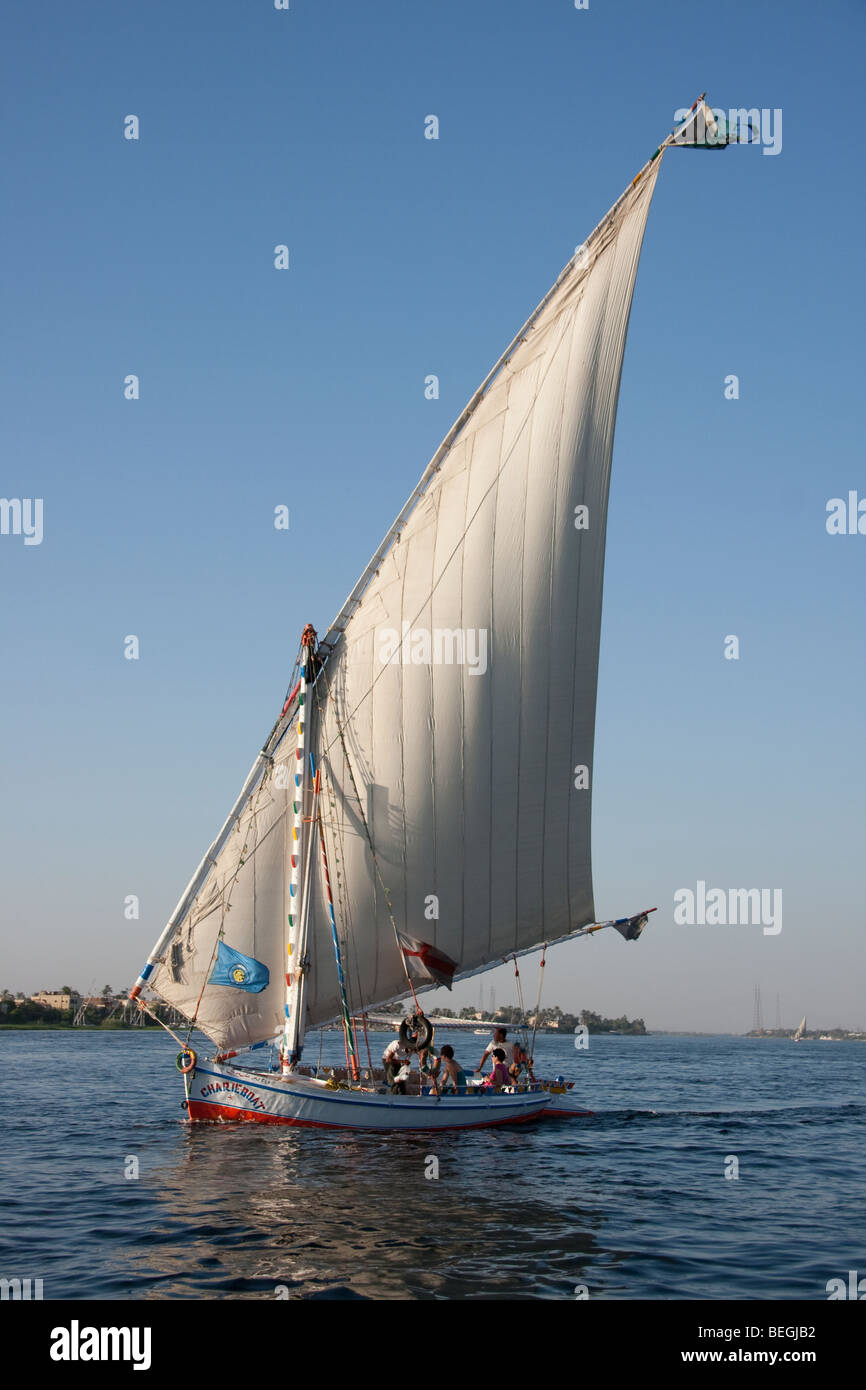 Nile felucca temple hi-res stock photography and images - Alamy
