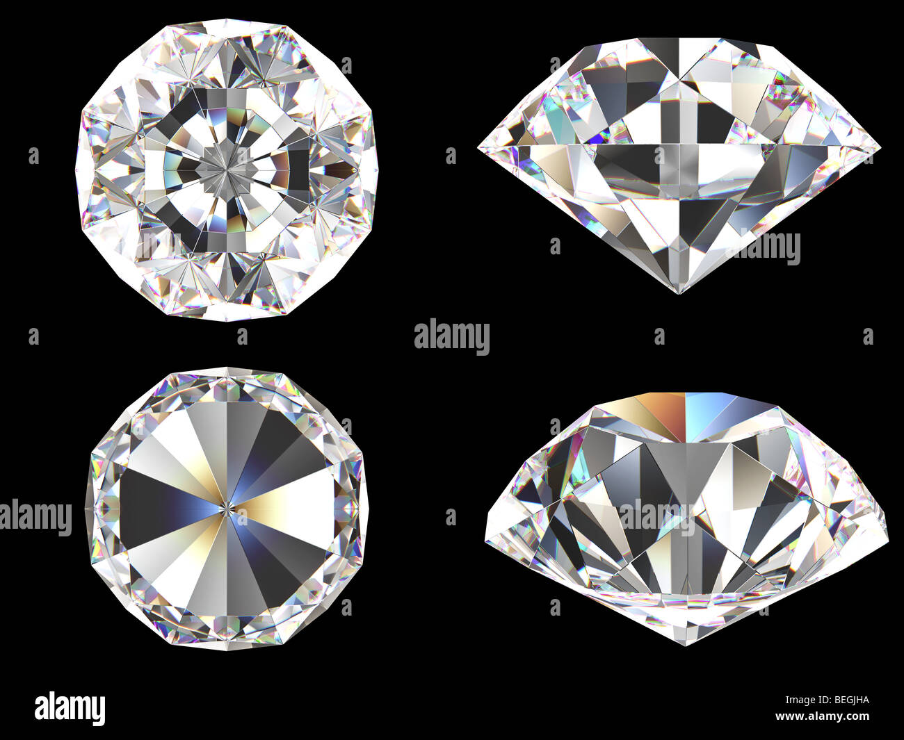 diamond set different view isolated with clipping path Stock Photo - Alamy