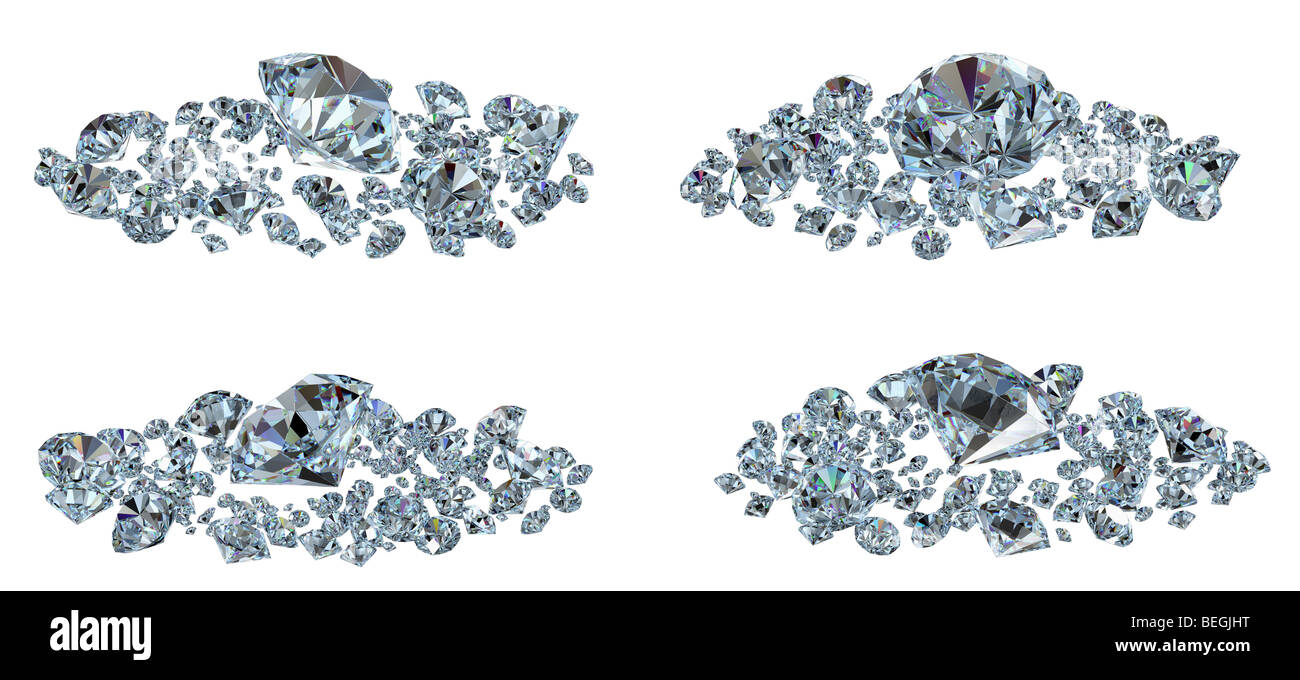 diamonds set different view isolated with clipping path Stock Photo - Alamy