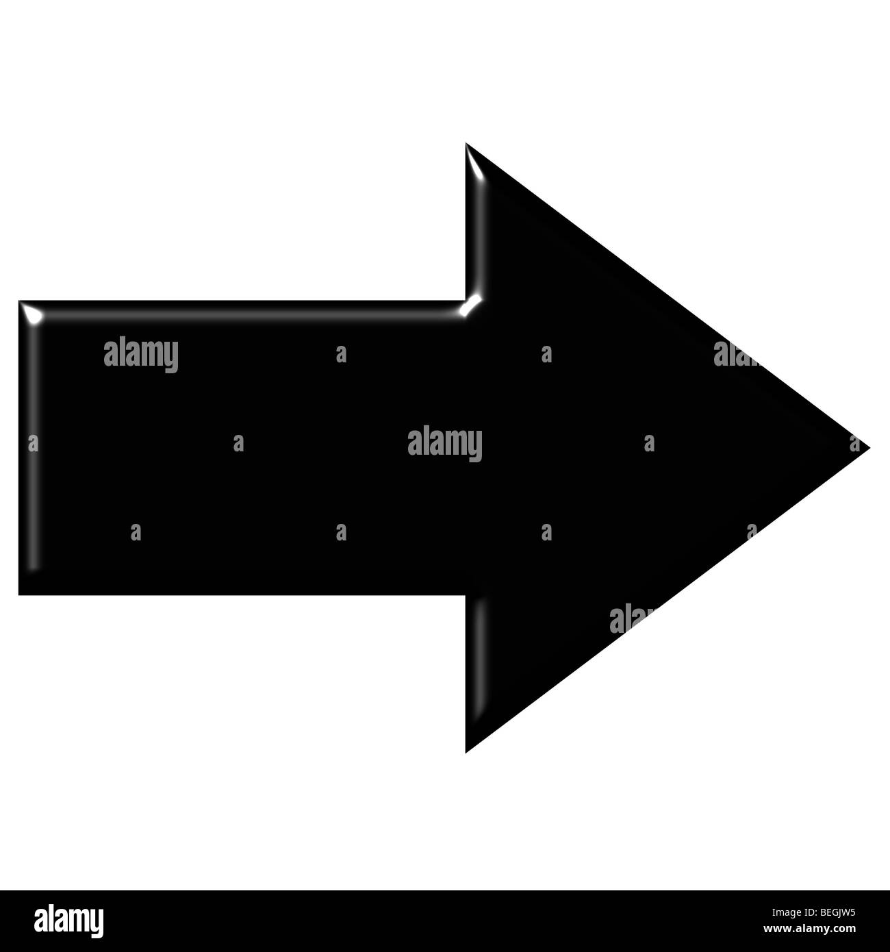 3d black arrow with reflection Stock Photo - Alamy