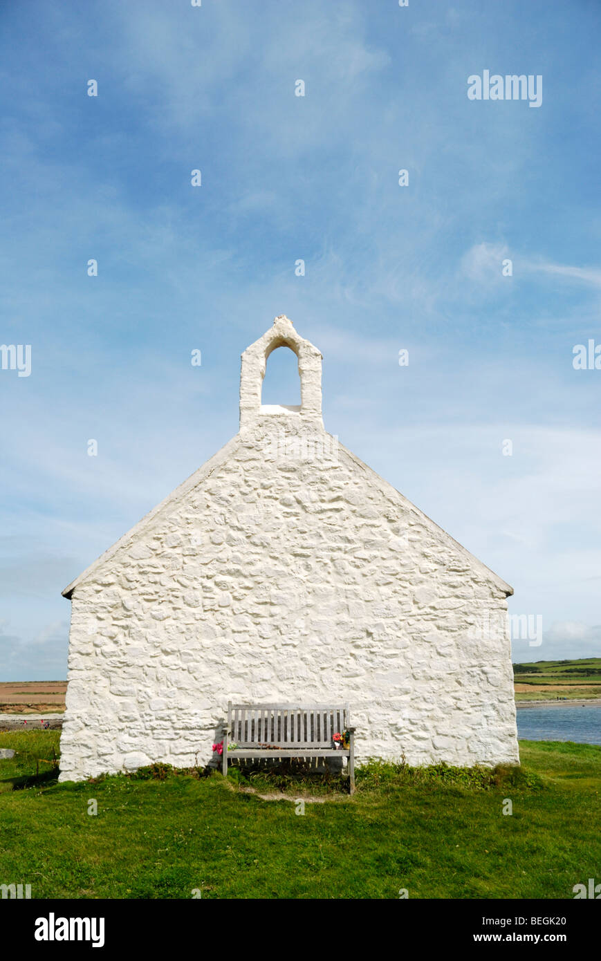 St. Cwyfan's church in the sea, Anglesey, North Wales Stock Photo - Alamy